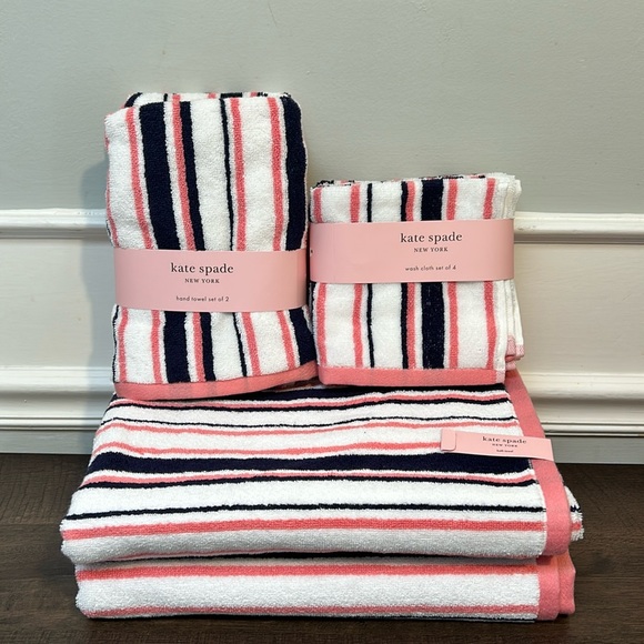 kate spade | Bath | New Kate Spade Striped Bath Towel Set | Poshmark